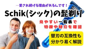 【Schik】髭剃り シックの一覧表！替刃の互換性も確認出来ます。 | ナカンブログ
